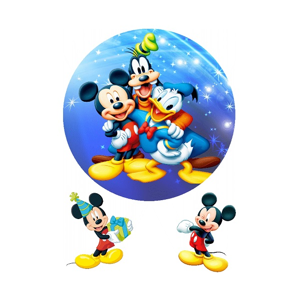 Jedlý papír na dort Mickey Mouse 20 cm